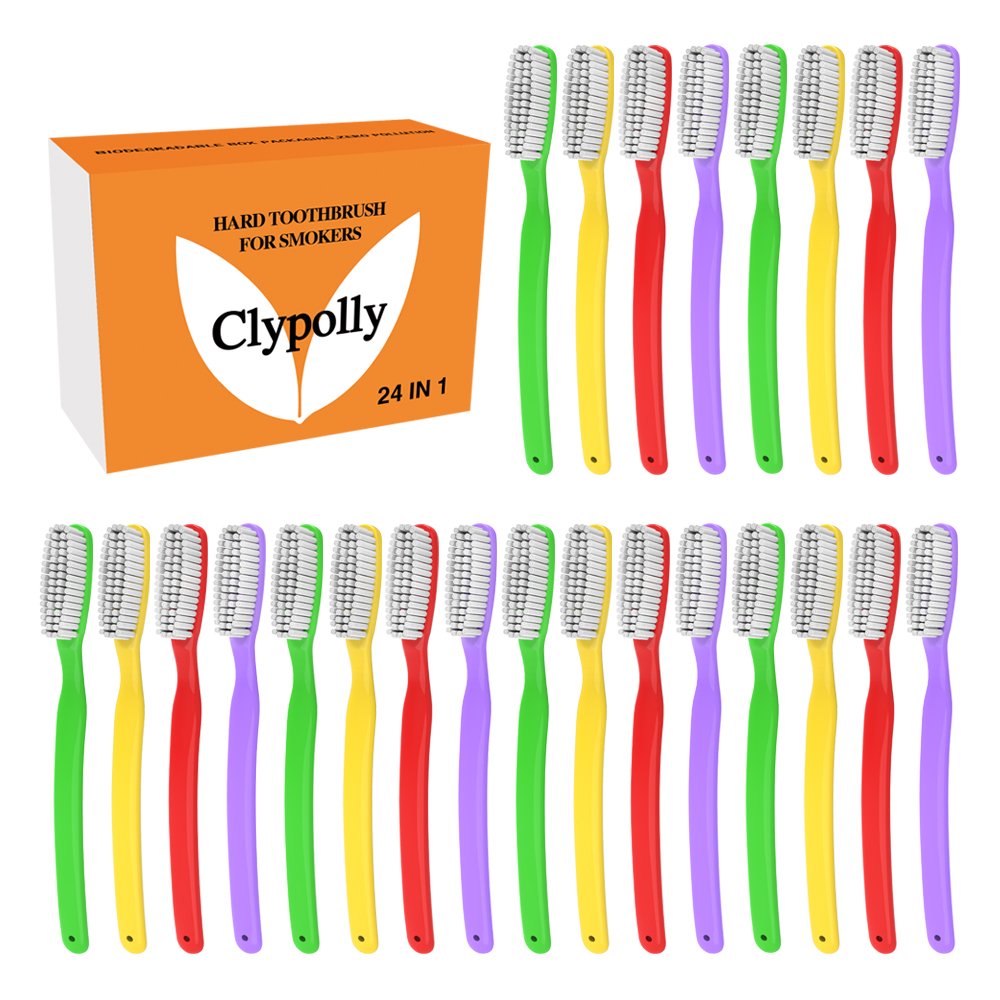 Extra Hard & Firm Toothbrush for Stain Removal & Whitening