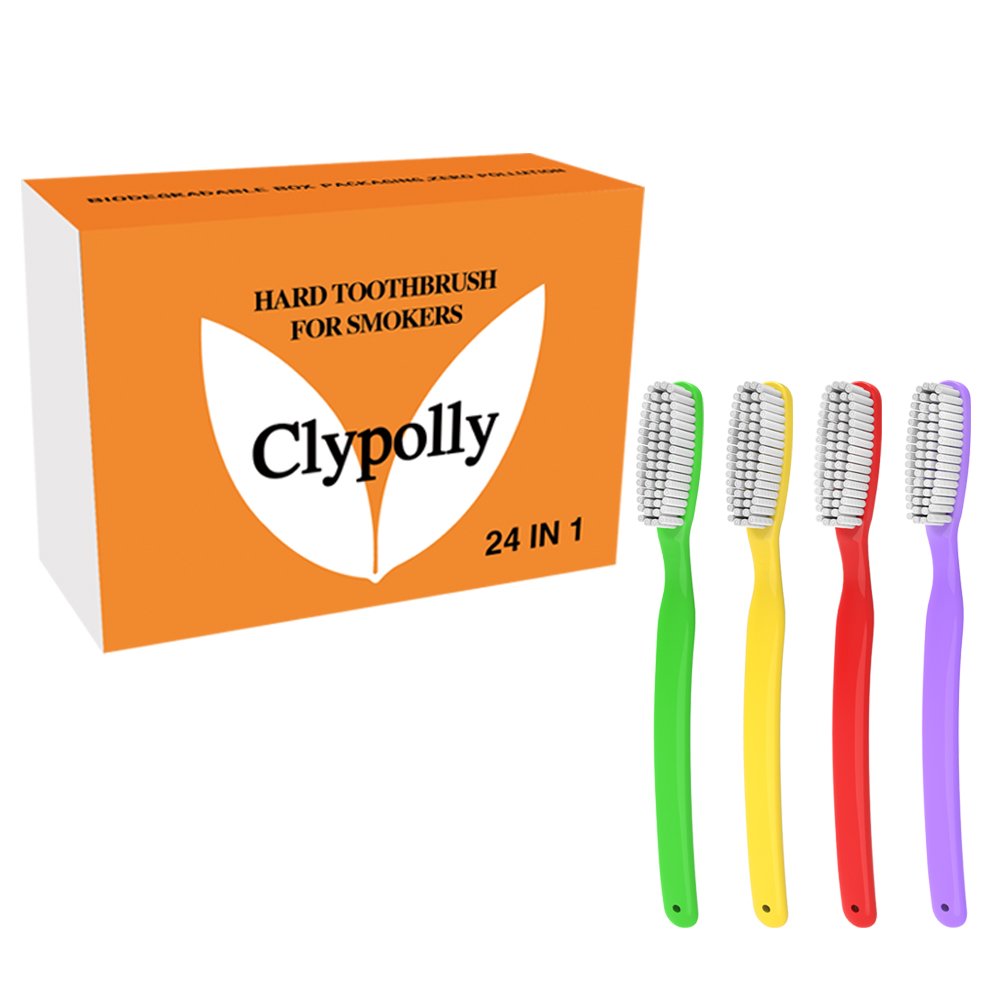 Extra Hard & Firm Toothbrush for Stain Removal & Whitening